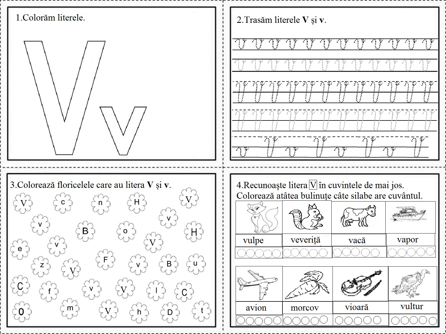 EDUCATIA CONTEAZA : Literele V, X, Z
