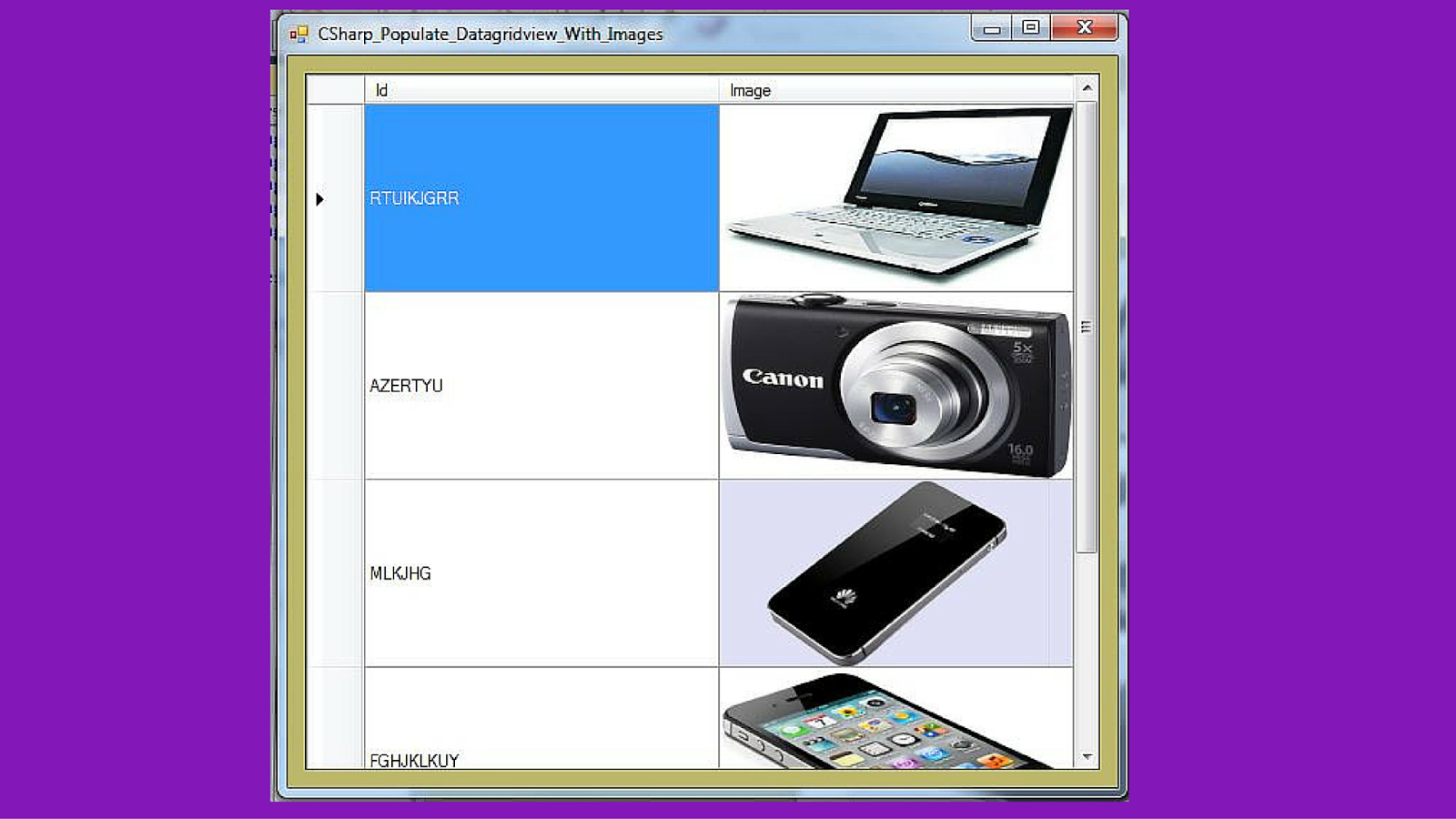C How To Populate Datagridview With Images In C C Java Php Programming Source Code