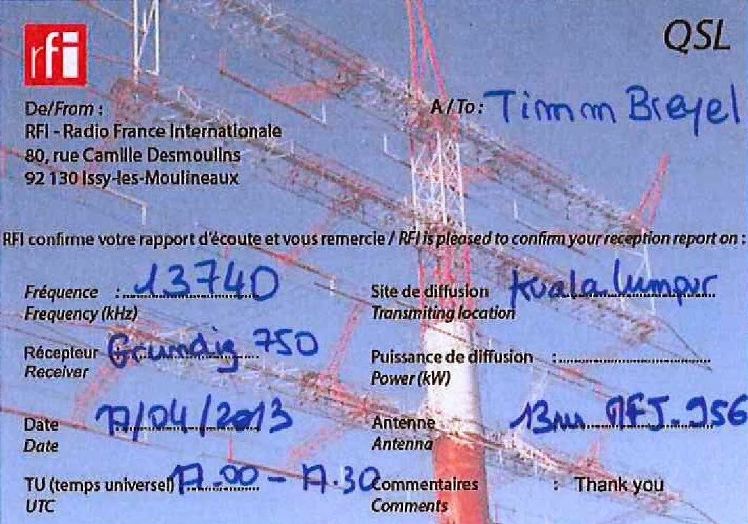 SOUTH EAST ASIA DXING: 2013 QSL Highlights