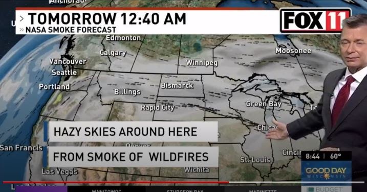 Smoke & Haze from West Wildfires Reaches Midwest