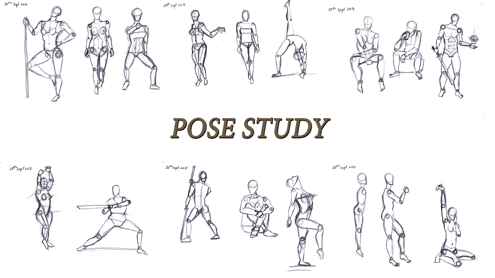 Art_Jam: Pose study_Pencil drawings