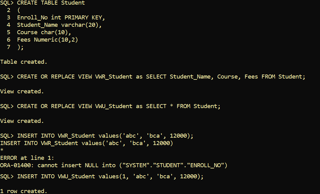 Bcom Computer Notes View Sequence And Synonym In Rdbms