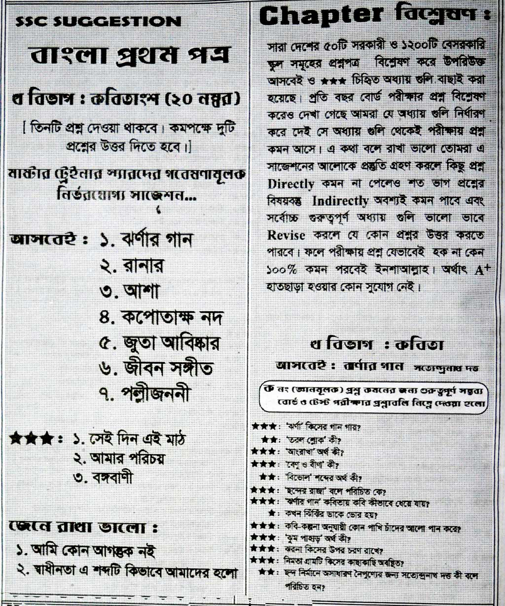 SSC Bangla 1st Paper Suggestion - 03
