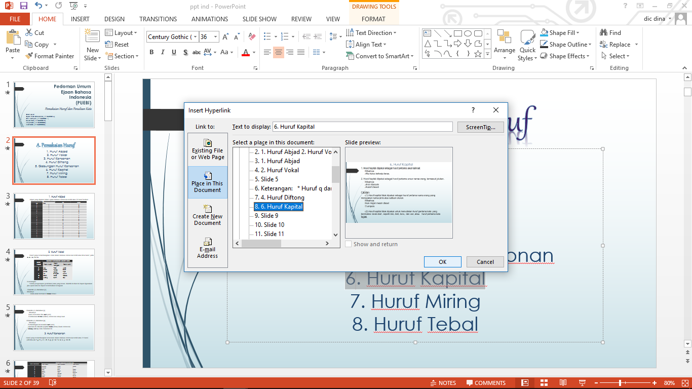 MEMBUAT HYPERLINK (POWER POINT) MEMBUAT HYPERLINK (POWER POINT)