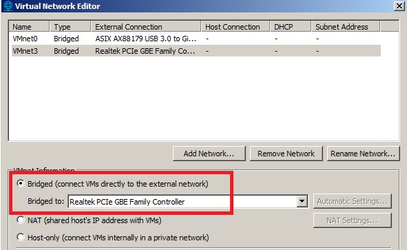 Knowledge Area: VMware Multiple Bridged Network