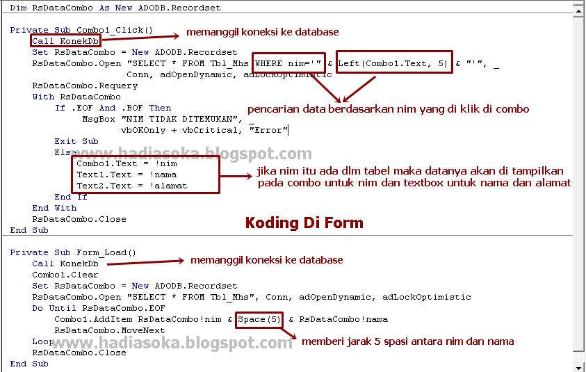 Menampilkan Data Dari Tabel Dalam Database Ke ComboBox - Programing, Software, Ebook,Tutorial