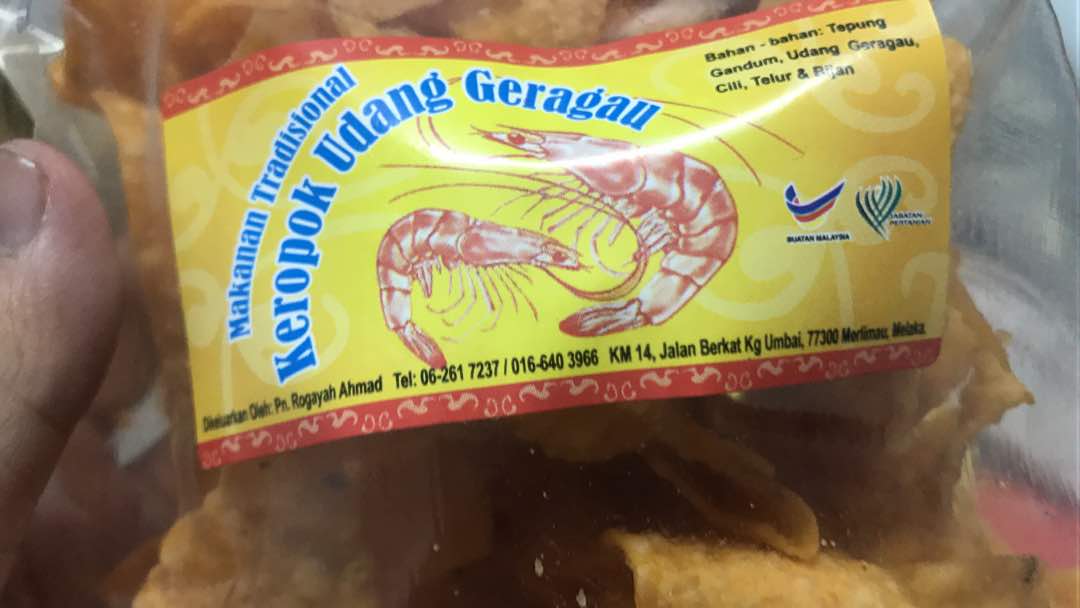 Kerepek udang geragau yang sedap di melaka