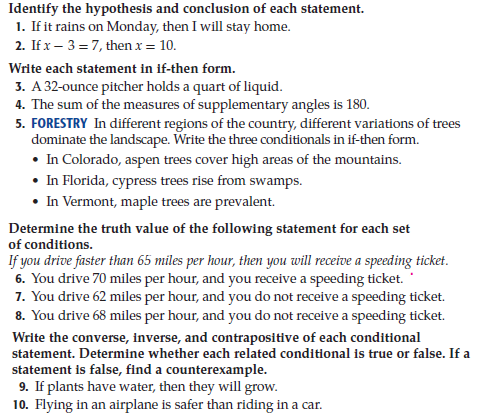 Geometry: 8. Conditional Statements