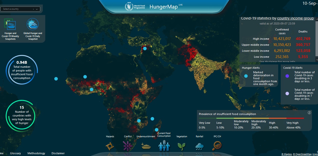 Cartographie numérique: Hunger Map Live : une carte de surveillance de ...