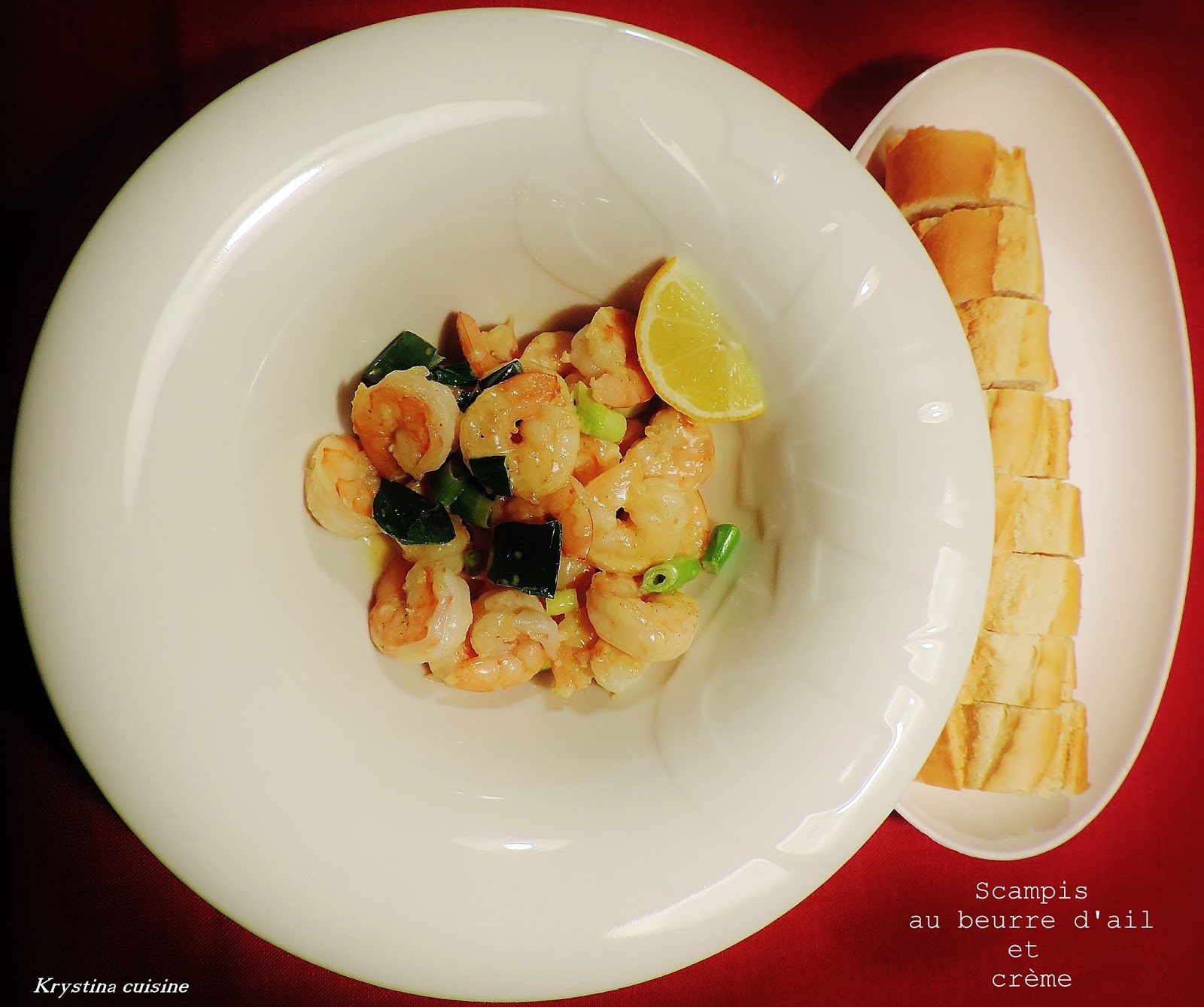 Krystina cuisine: Scampis au beurre d'ail et crème