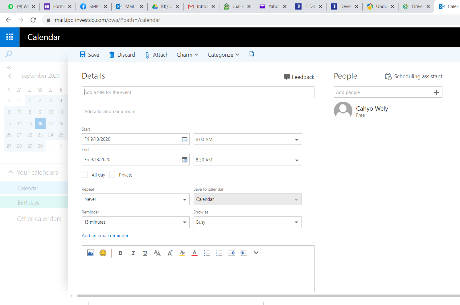 Teknologi: Cara Membuat Undangan Menggunakan Email Outlook