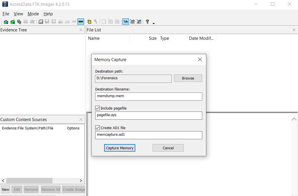 SOFTWARE EXAMPLE - FTK IMAGER