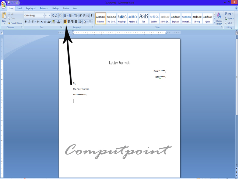 CompuTPoint: how to create a letter in ms word.