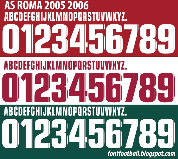 FONT FOOTBALL: Font Vector AS Roma 2005 2006 kit
