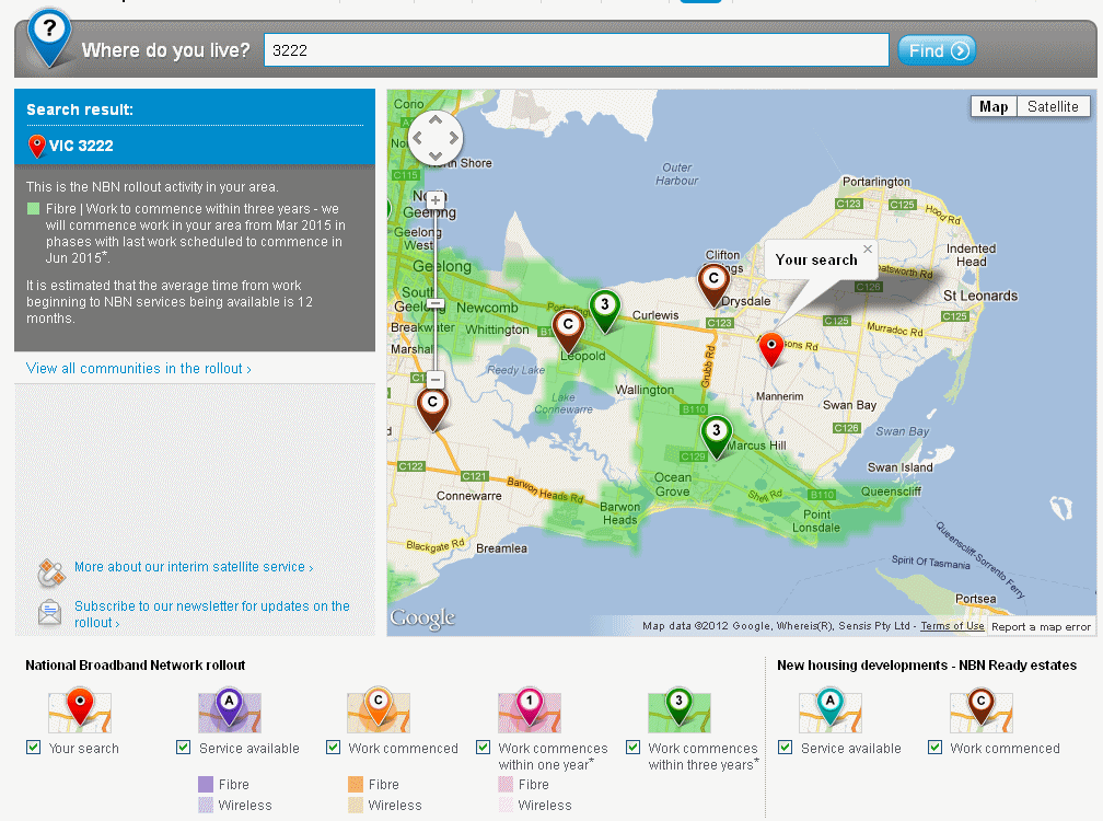 Why Live in Drysdale, Victoria: Drysdale misses out on the NBN rollout ...