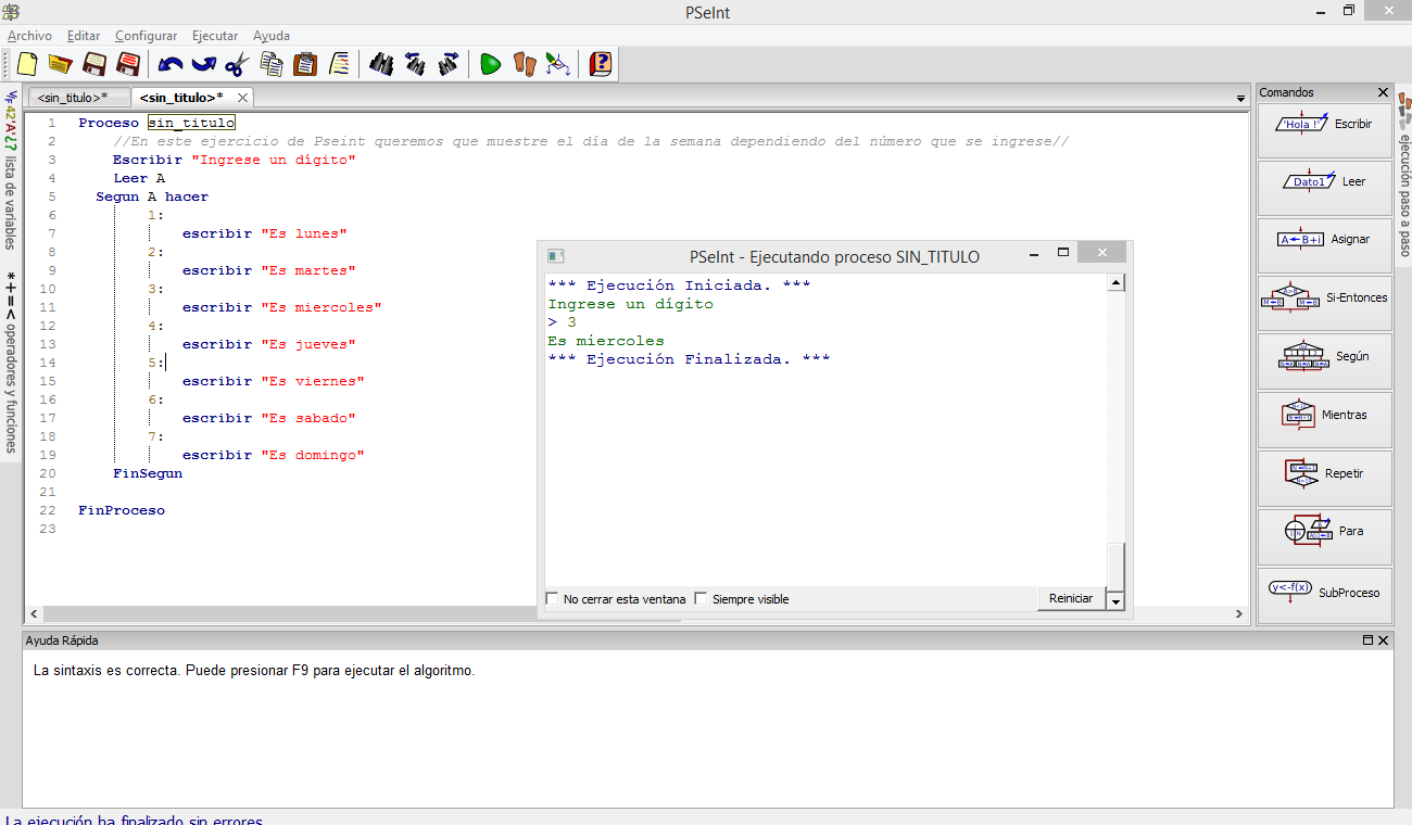 Programación....: Instrucción Switch