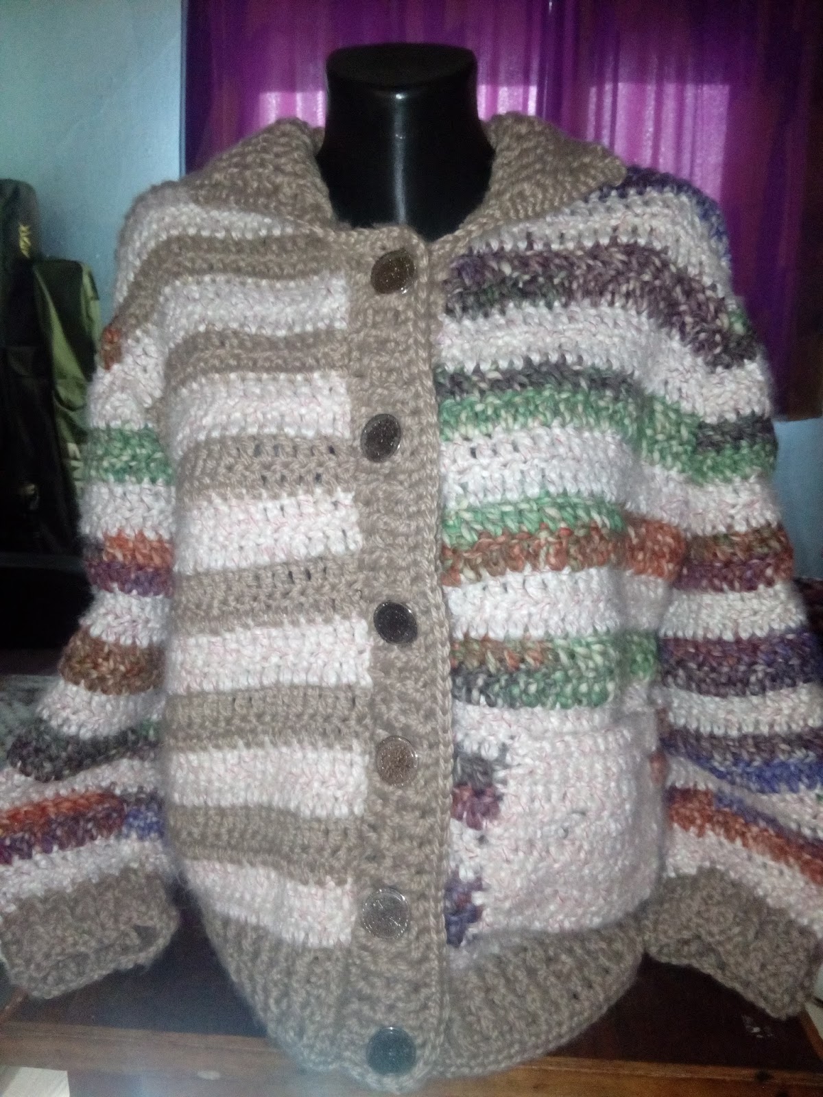 MICILE MELE CREATII: PULOVER GROS,CROȘETAT,FIR DE 6MM,CROSETA DE 6MM