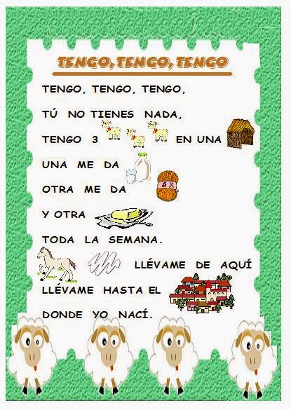 CANTORES INFANTILES: TENGO, TENGO, TENGO
