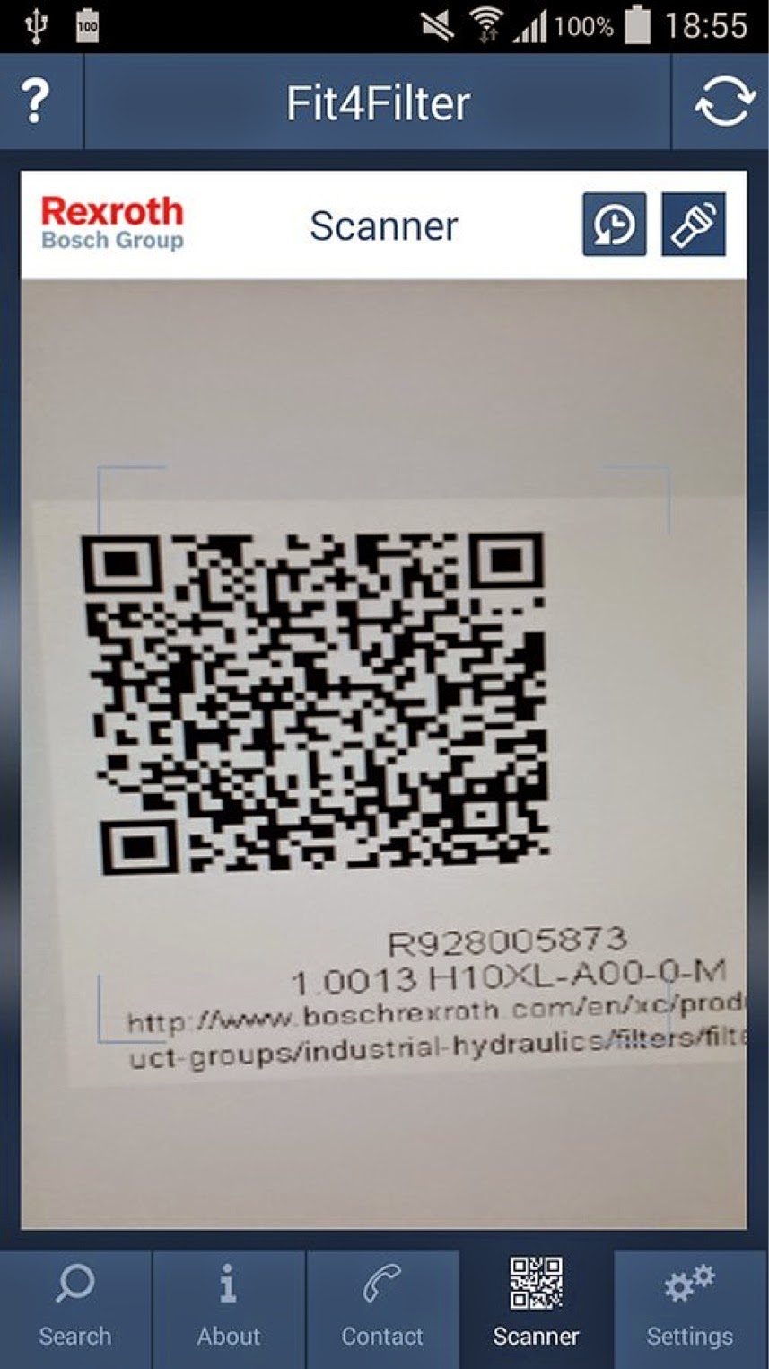 Aplicativo da Bosch Rexroth para substituição de elementos filtrantes ...