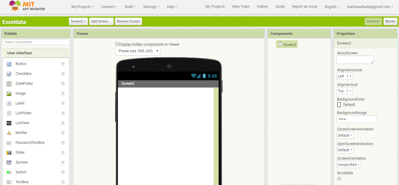 Send Data to the Excel Sheet using MIT App Inventor