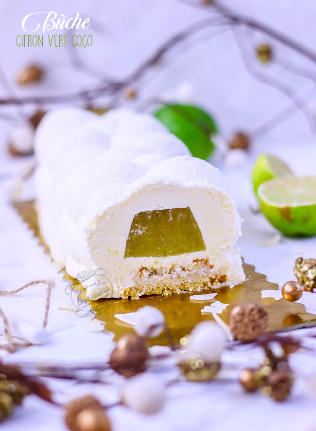 Bûche citron vert noix de coco : Il était une fois la pâtisserie