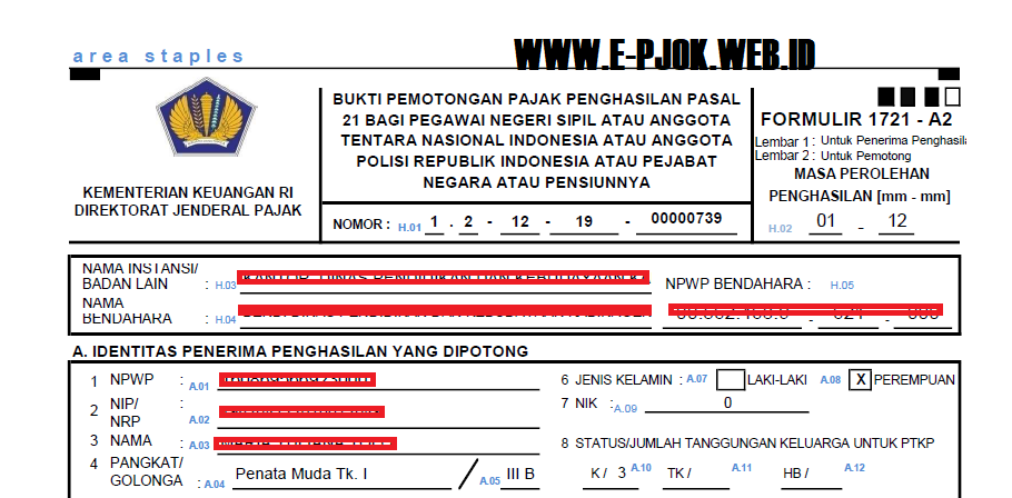 Download Form A2 Untuk Lapor Pajak - SPT Tahunan - e-Pjok