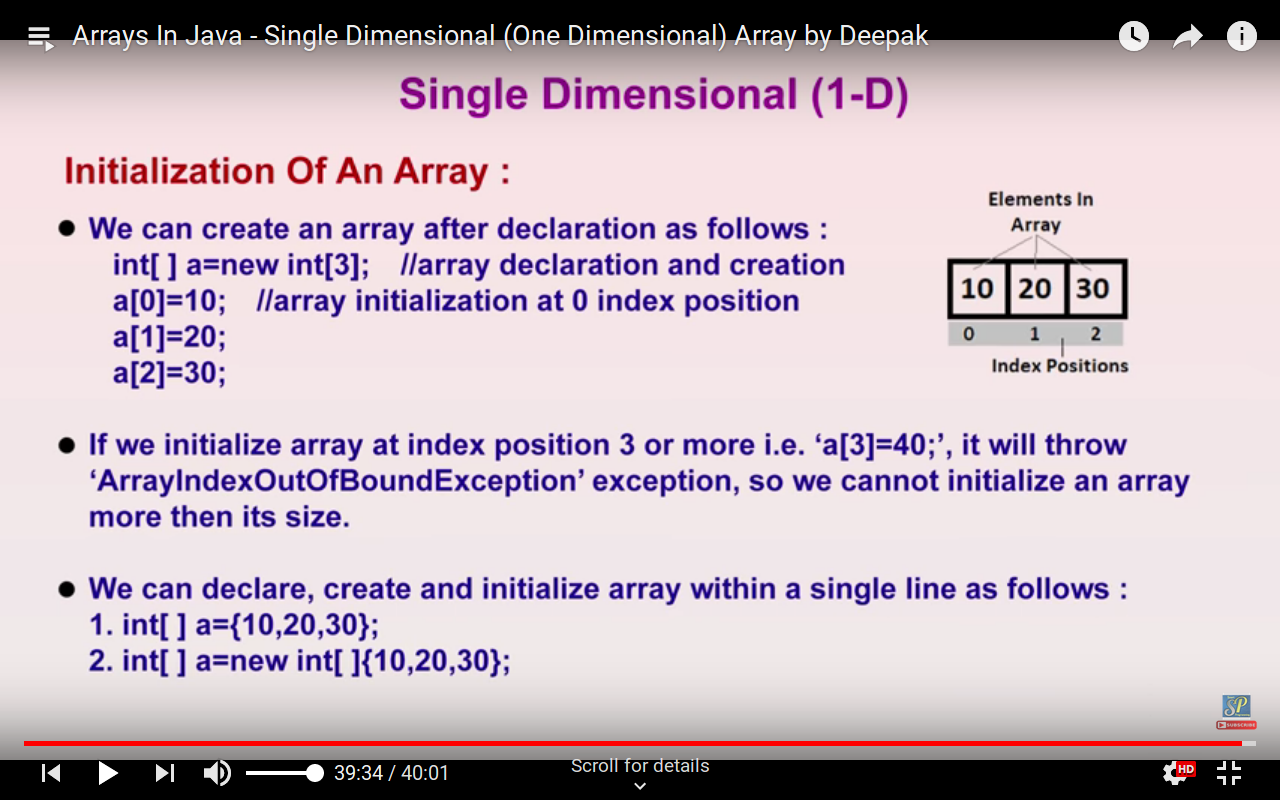 Data Structure Single Dimensional Arrays