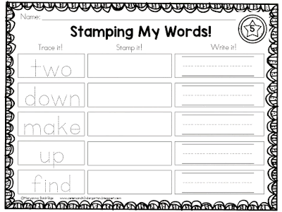 Colors and Kindergarten: Kindergarten Sight Words Stamp It!