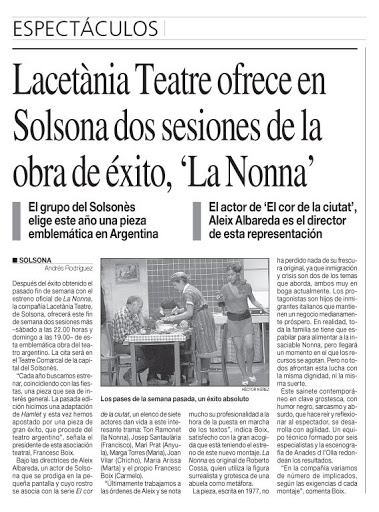 Lacetània Teatre: LA NONNA. Roberto Cossa. 2009-2013