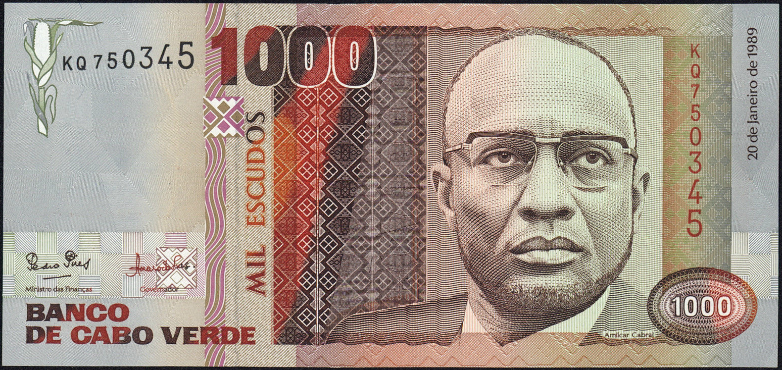 Cape Verde 1000 Escudos banknote 1989 Amilcar Cabral|World Banknotes ...
