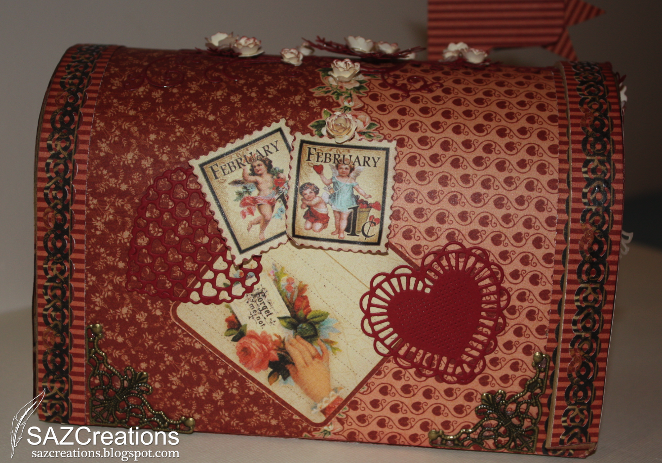 Creations by SAZ: Valentine Mail Box (Paper Mache Mail Box is covered ...