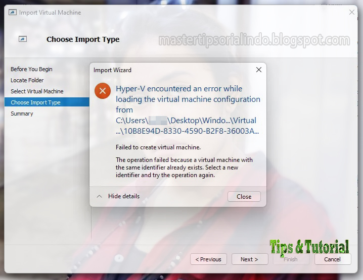 Memperbaiki Error Hyper-V encountered an error while loading the ...