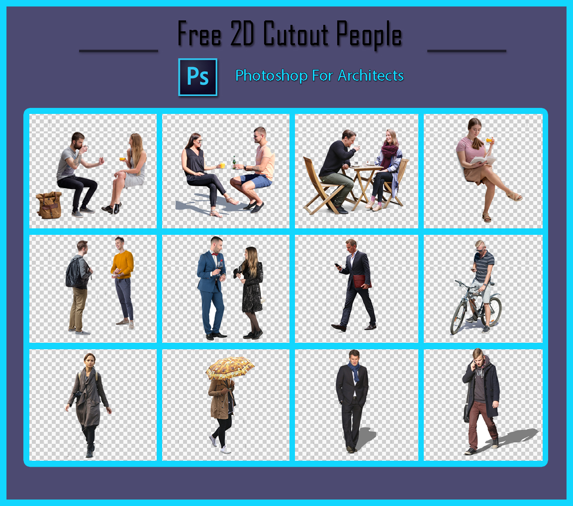 7. PSD 2D Cutout People Files For Post Production
