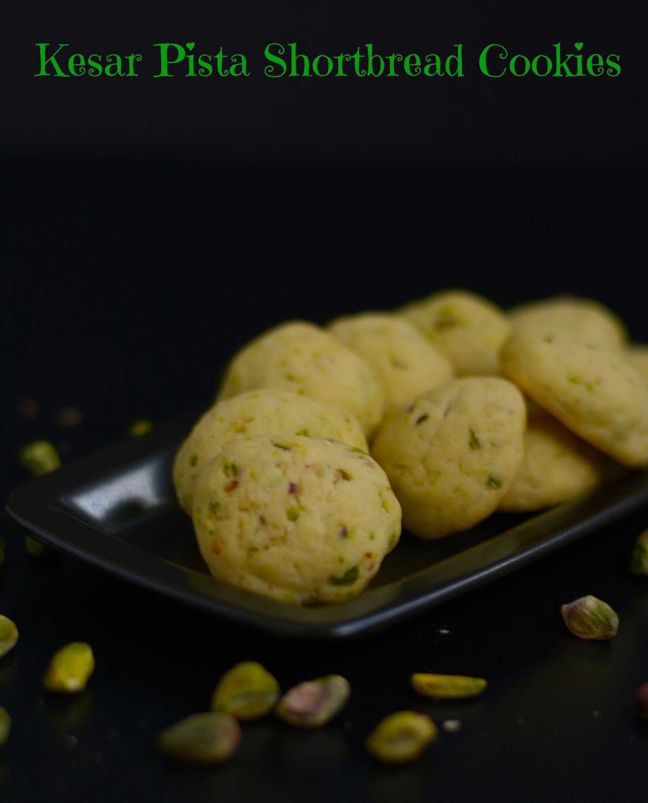 Krithi's Kitchen: Kesar Pista Cookies (Eggless) | Christmas Cookies