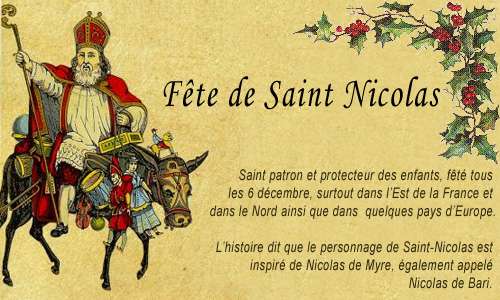 6 Décembre- Fête de Saint Nicolas