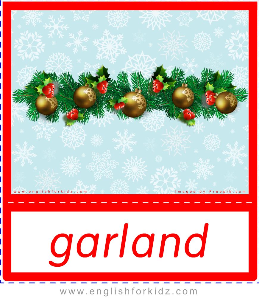 English for Kids Step by Step: Christmas Flashcards. Part 2.