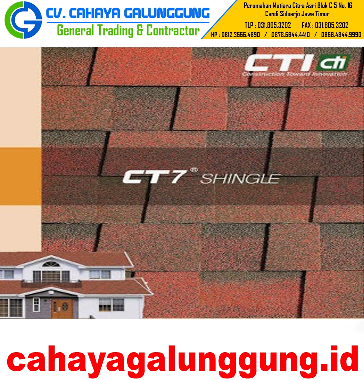 Atap CTI CT7 Masterpiece Shingles Asphalt Bitumen | HARGA ATAP CTI ...