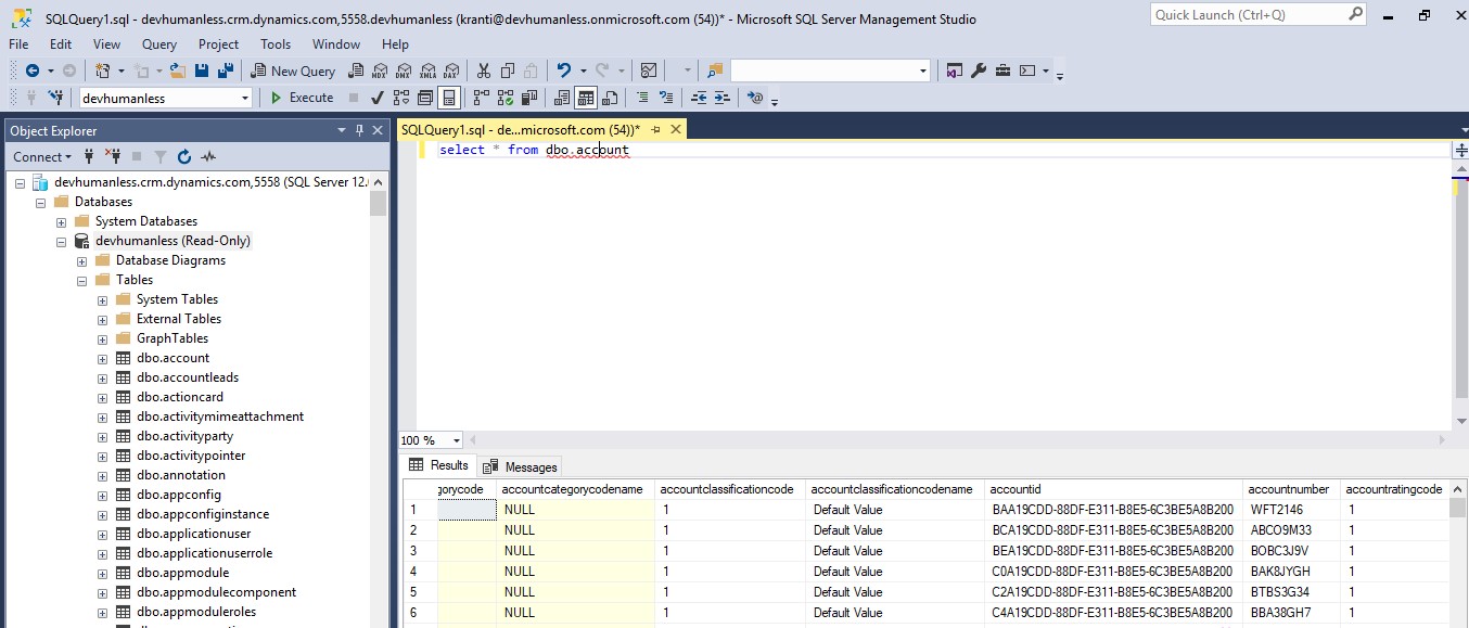 Notes from Learning & Experiments: Connecting Dynamics 365 CDS database ...