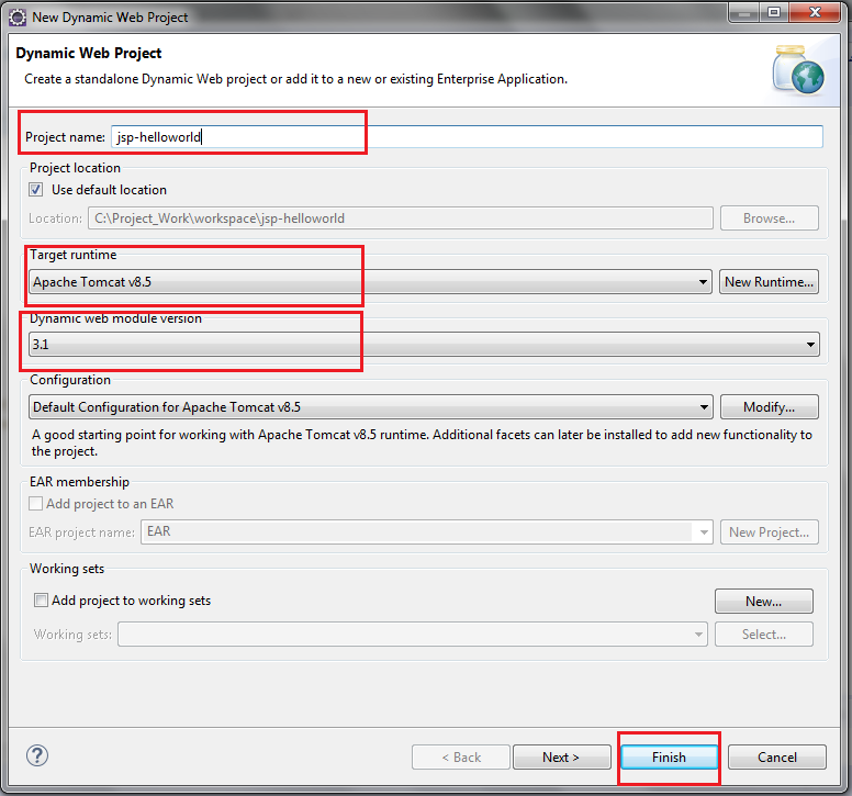 JSP HelloWorld Example using Eclipse