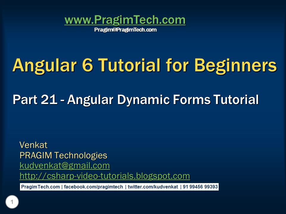 Sql Server Net And C Video Tutorial Angular Dynamic Forms Tutorial Slides