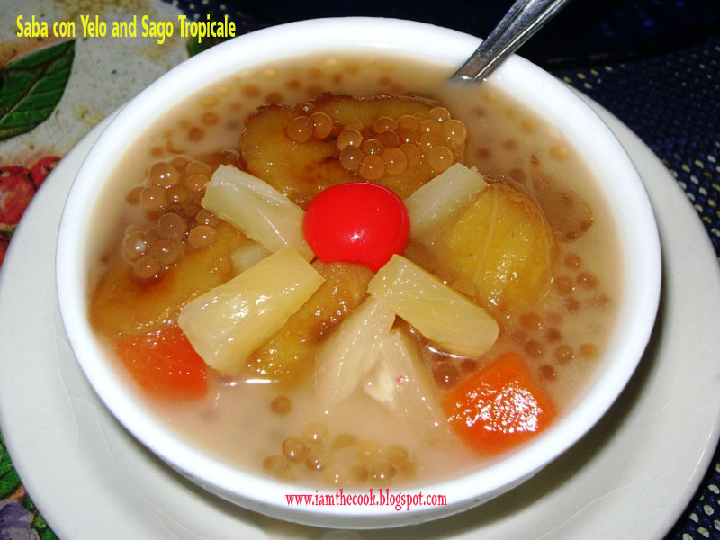 I Am The Cook Saba Con Yelo Sago Tropicale Sweetened Plantain Bananas In Sago Pearls And