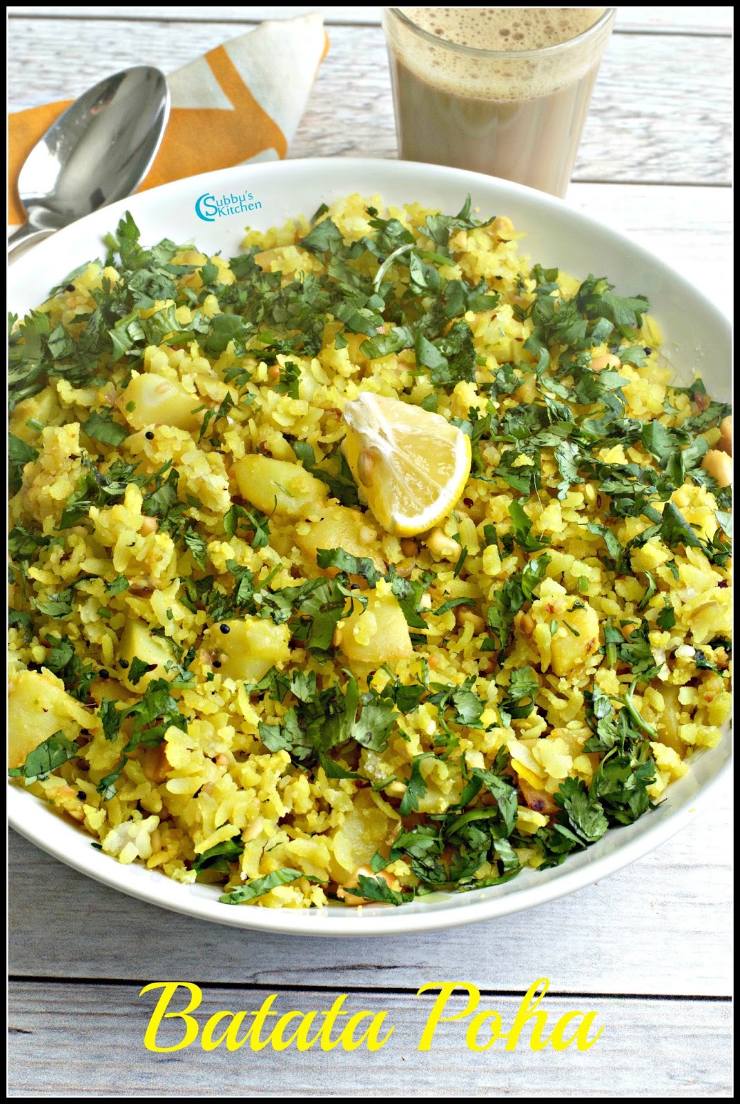 Aloo Poha Recipe | Batata Poha Recipe - Subbus Kitchen