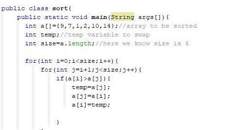 Sort an Array Using Java