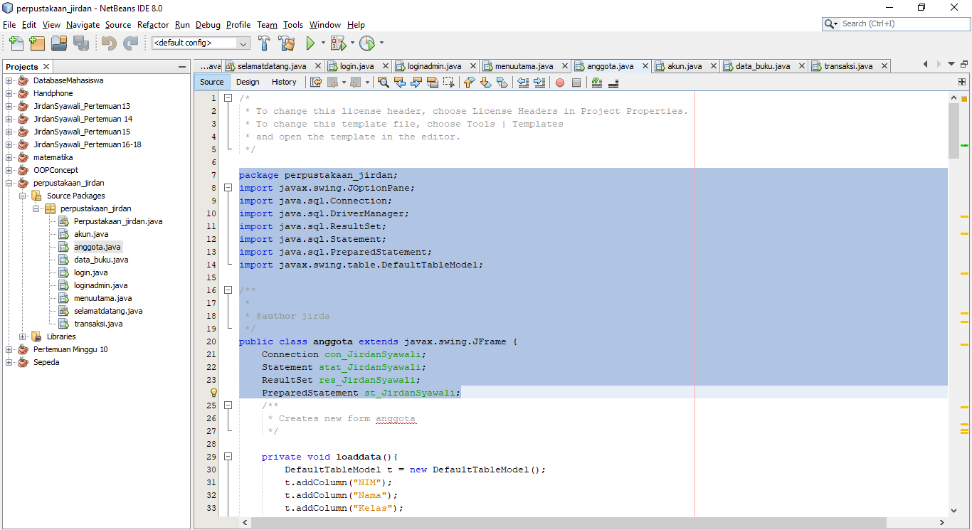 Cara Membuat Program Peminjaman Buku dengan Netbeans & XAMPP - UAS_JirdanSyawali_181011400632