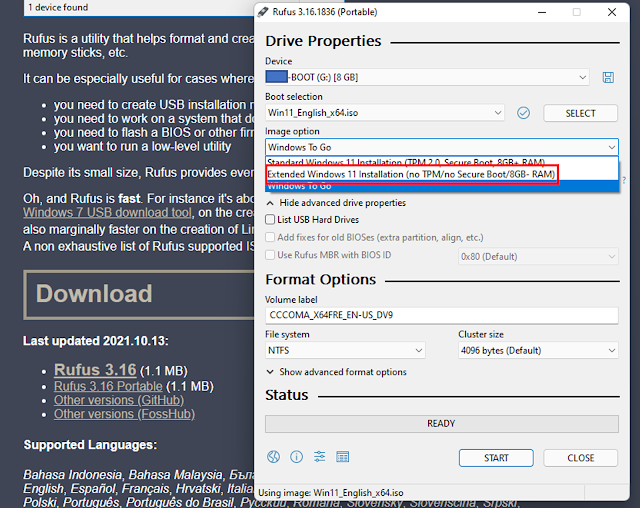 Công cụ Rufus cho phép Bypass TPM 2.0 và Secure Boot khi tạo USB cài ...