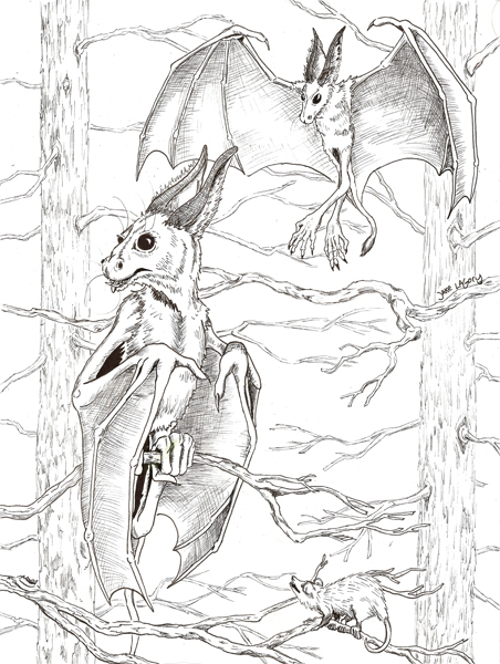 Jake LaGory- illustrator: Cryptozoology Coloring Book- Jersey Devil