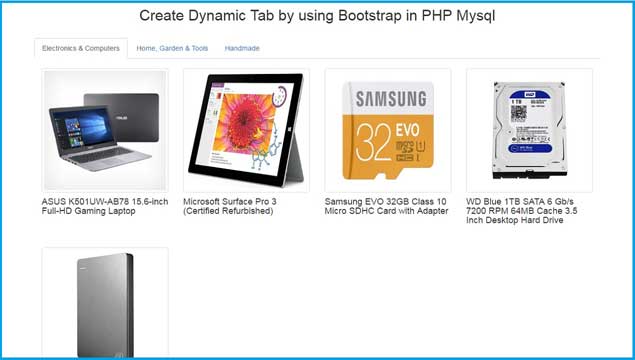 Webslesson Tutorial Create Dynamic Tab By Using Bootstrap In Php Mysql