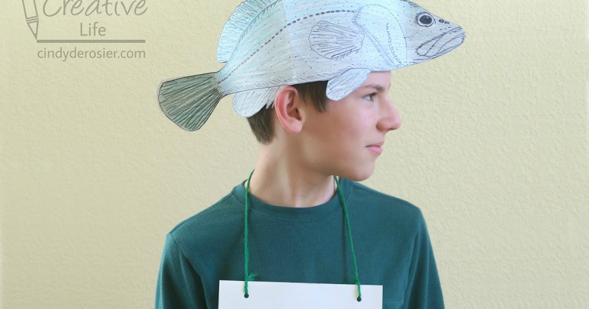 Cindy deRosier: My Creative Life: Ocean Week: Fish Hat and Sign