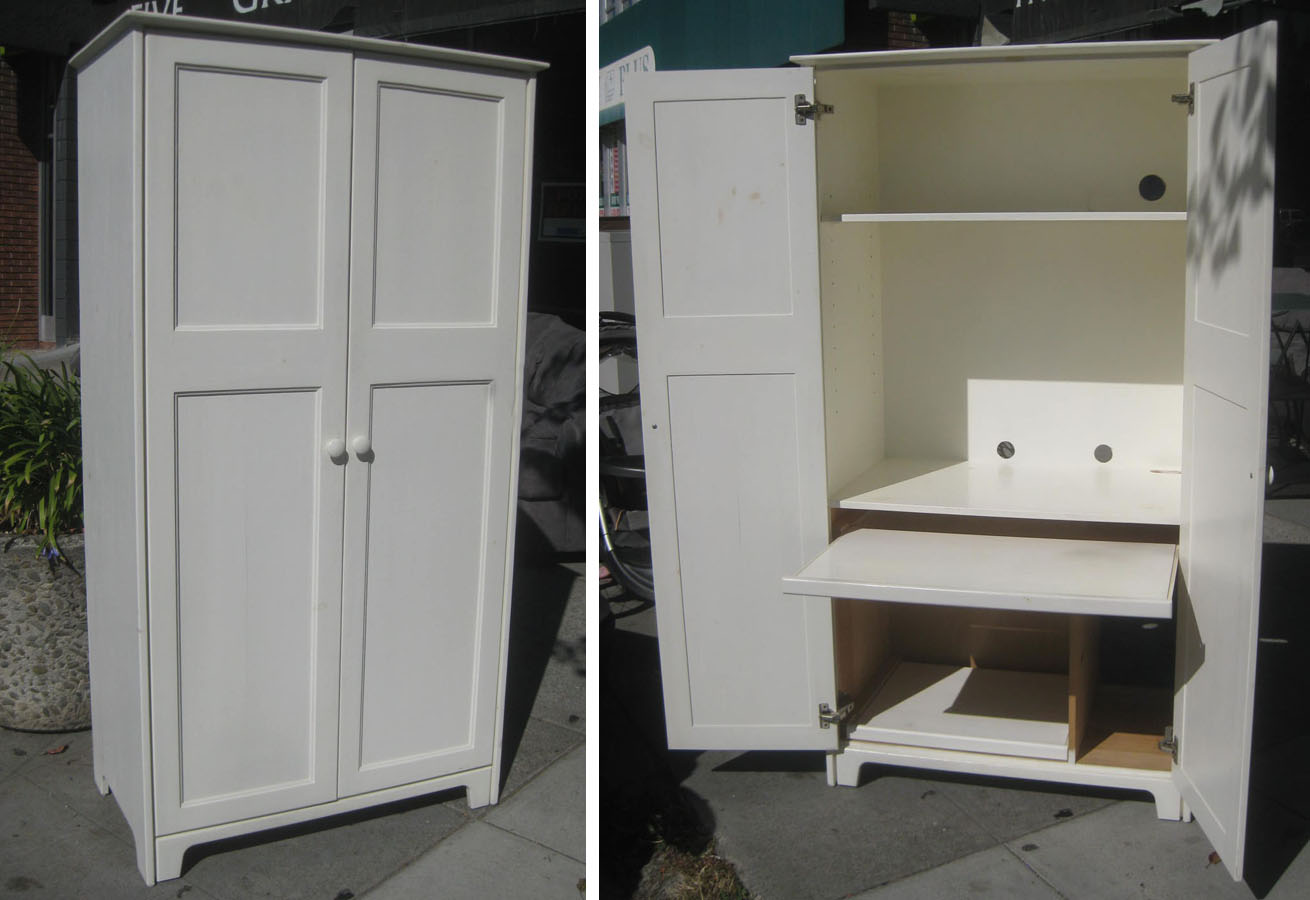 UHURU FURNITURE & COLLECTIBLES: SOLD - Pine Computer Armoire - $90