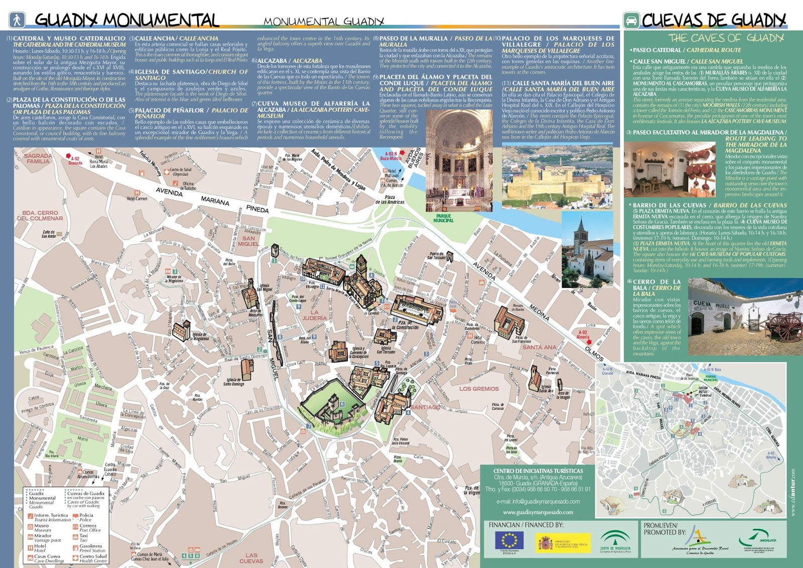 Plano COMARCA DE GUADIX+GUADIX MONUMENTAL Y DE CUEVAS _2011 ~ Rutas